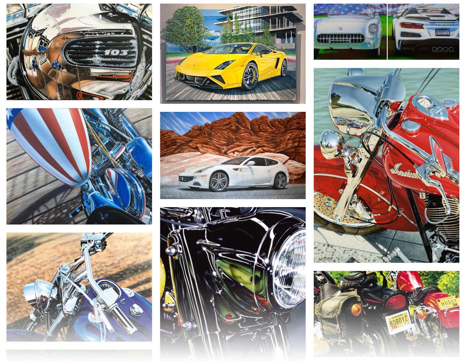 Inspired Automotive Artworks & Motorcycle Portraits by A.D. Cook